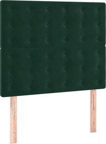 Box spring postel s matrací tmavě zelená 90x200 cm samet 3138064