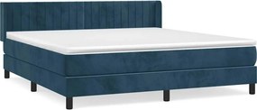 Box spring postel s matrací tmavě modrá 180x200 cm samet 3131097