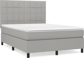 Box spring postel s matrací světle šedá 140 x 190 cm textil 3141769