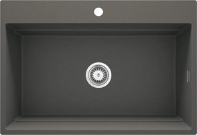 Deante Magnetic, 1-komorový granitový dřez 760x520x220mm, antracitová metalíza, DEA-ZRM_T10B