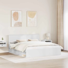 Rám postele s čelo Bílá 180 x 200 cm Kompozitní dřevo 3407841