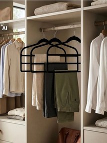 Sinsay - Ramínko na oblečení s tyčkami se sametovým povrchem 3 pack - černá