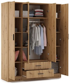 Šatní skříň ROMANA 160 bez zrcadla dub artisan