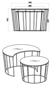 Sada 2 odkládacích stolků v černo-bronzové barvě Actona Sunmoon