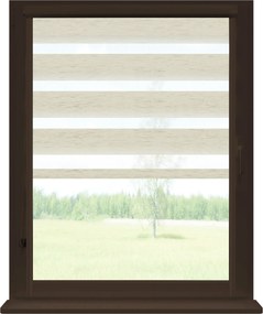 Dekodum Roleta den a noc v hnědé kazetě premium, barva látky Béžová Šířka (cm): 58, Výška (cm): Standardní (do 150 cm), Strana mechanismu: Levá