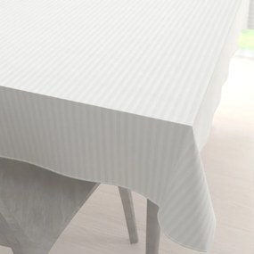 Biante Damaškový obdélníkový ubrus Atlas Gradl DM-010 Bílý - proužky 1 cm 120x140 cm