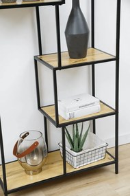 Regál, černá/dub, BILOTE TYP 3