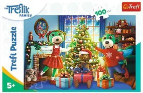 Trefl - Puzzle - Treflíci v zimě / 100 dílků / 41 x 27.8 cm / věk 5+