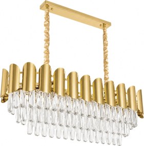 Toolight Toolight, křišťálová závěsná lampa, 8×E14, SWE101-CP, zlatá, OSW-30224