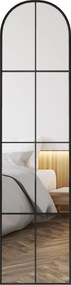 HOMCOM Dekorativní Nástěnné Zrcadlo 40x160 cm Okenní Zrcadlo pro Obývací Pokoj, Ložnici, Předsíň Moderní Styl Černé | Aosom