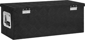 Úložný box černý 70 x 31 x 27 cm hliník 152251