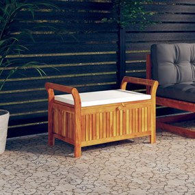 Zahradní úložná lavice s poduškou 91 cm masivní akáciové dřevo,  319714