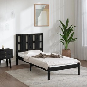 vidaXL Rám postele masivní borovice 90 x 200 cm [3105587] Barva: Černá