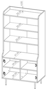 VASINA | regál sekretář R2D | VS-06 | 80 cm | dub brandy castello