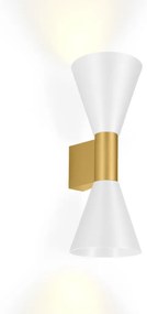 Nástěnné designové svítidlo Odrey Wall 2.4 Barva: Bílá / Zlatá