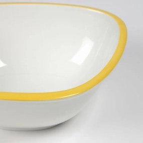 Bílo žlutá porcelánová miska Kave Home Odalin 26,5 x 24 cm