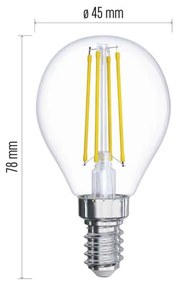 Emos lighting LED žárovka Filament Mini Globe 6W E14 teplá bílá