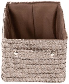 Úložný košík Compactor LILOU, tkaný polypropylen, 23 x 15 x 12 cm, Taupe, šedo-béžový