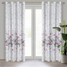 ZÁCLONA NA KROUŽCÍCH LEA05 140X250 CM KVĚTY