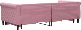 Válenda s přistýlkou a zásuvkami růžová 90 x 200 cm samet 3197822