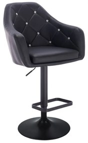LuxuryForm Barová židle ROMA na černém talíři - černá