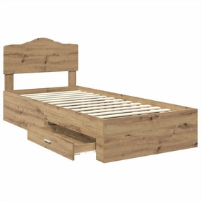 Rám postele s čelo Artisanový dub 90 x 190 cm Kompozitní dřevo 3413255
