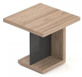 Jednací stůl Lineart 80 x 80 cm / Světlý jilm a antracit