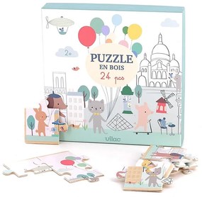 Vilac Panoramatické dřevěné puzzle Paříž - Sarah Betz