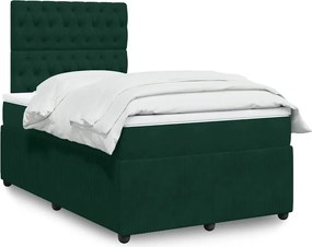 Box spring postel s matrací tmavě zelená 120x190 cm samet 3292295
