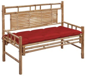 Zahradní lavice s poduškou 120 cm bambus 3063897