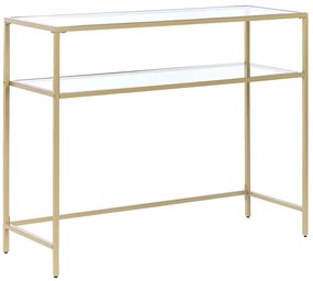 Skleněný konzolový stolek zlatý ALINE Beliani