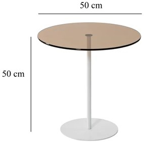 Odkládací stolek CHILL 50x50 cm bílá/bronzová
