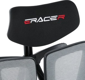 Herní  ergonomická  židle ERACER H3246 — síť / látka, šedá / černá