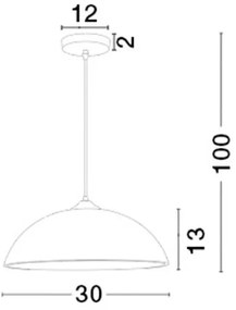 Nova Luce Závěsné svítidlo VINCA, bílé sklo, 30cm, E27 1x12W