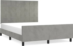 Rám postele bez matrace světle šedý 140 x 190 cm samet 3125751