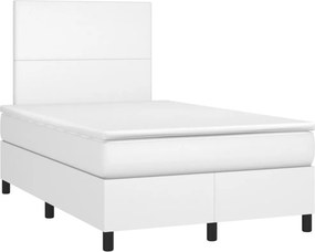 Box spring postel s matrací bílá 120x190 cm umělá kůže 3269966