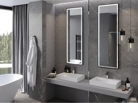 Mexen Coro koupelnové zrcadlo podsvícené 50 x 150 cm, LED 6000K, protimlhové, černý rám - 9817-050-150-611-70