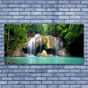 akrylový obraz Vodopád Strom Příroda 120x60 cm