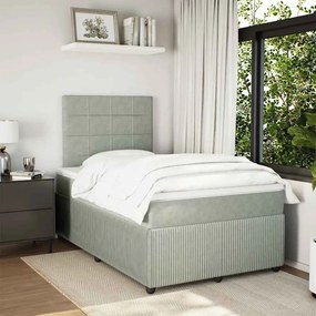 Box spring postel s matrací světle šedá 120 x 200 cm samet 3294610