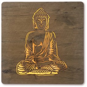 Li-Go "Buddha" světelný obraz 230V 62x62cm provedení povrchu: dub světlý