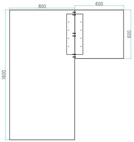 Rohový kancelářský psací stůl PRIMO FLEXIBLE, 1600 x 1400 mm, šedá