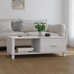Konferenční stolek HAMAR bílý 100 x 55 x 35 cm masivní borovice 340453