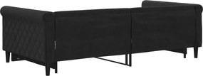 Válenda s přistýlkou černá 100 x 200 cm samet 3197782