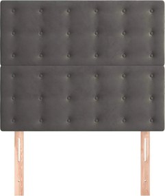 Čelo postele tmavě šedé 90x5x118/128 cm sametové 3116803