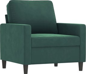Křeslo s podnožkou tmavě zelené 60 cm samet 3201047