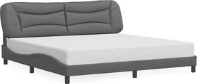 Rám postele bez matrace Hvar šedý 200x200 cm umělá kůže 3208026