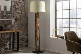 Invicta Interior Dřevěná stojací lampa bílá - Ellion