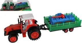 TEDDIES Traktor s vlekem s rotavátorem / Setrvačníkový pohon / 52 cm /