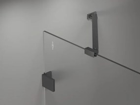 Mexen Lunar, výklopný sprchový kout pravý 70 x 70 cm, 8mm čiré sklo, profil grafit broušený, 834-070-070-66-00-P