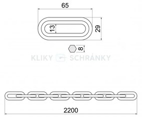 RR Bezpečnostní řetěz Ø 8mm x 2200mm